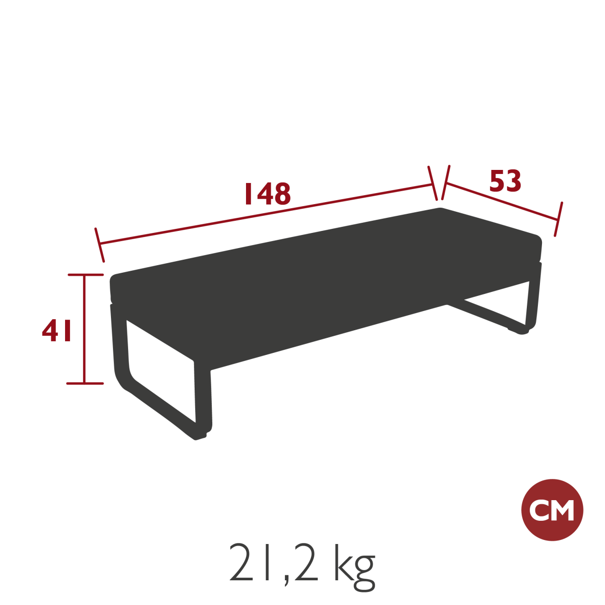 Bellevie Outdoor Modular 2 Seater Ottoman By Fermob | Jardin NZ