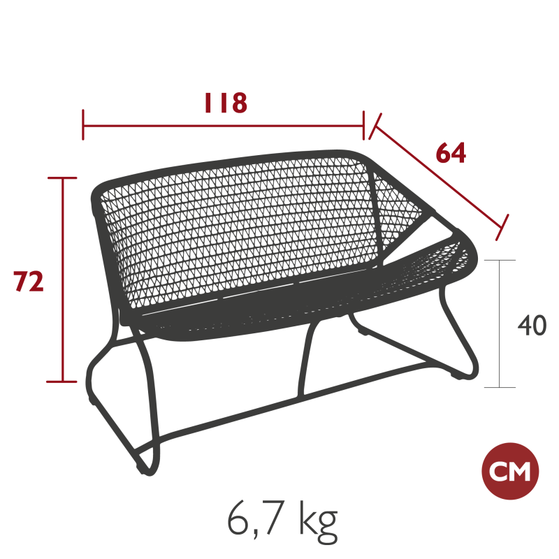 Sixties Outdoor Casual Bench By Fermob | Jardin NZ