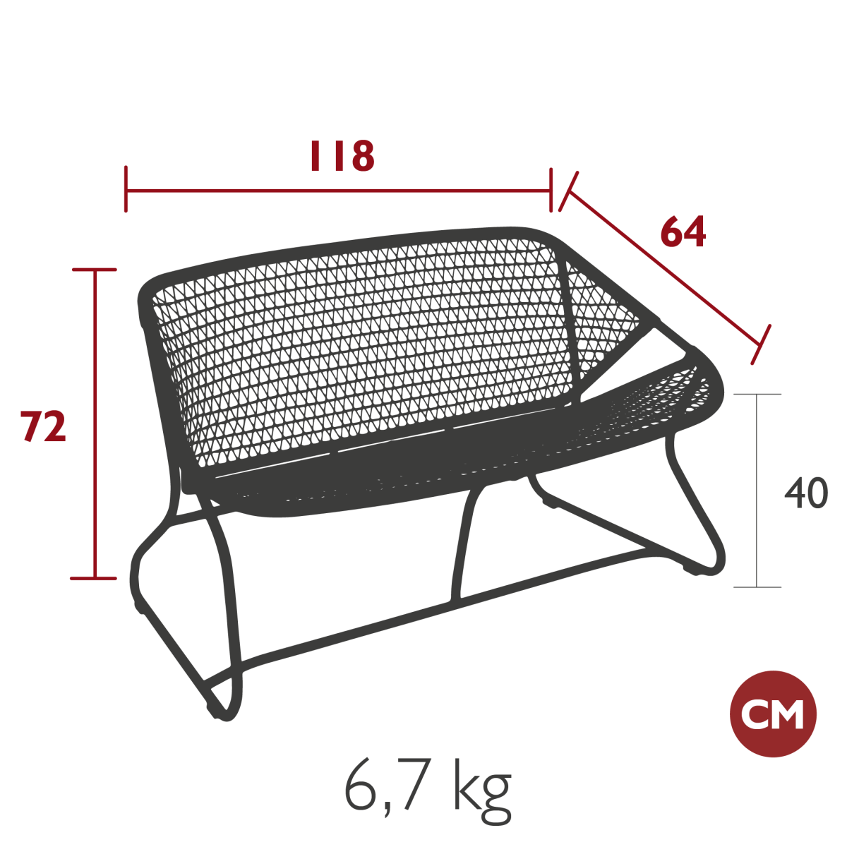 Sixties Outdoor Casual Bench By Fermob | Jardin NZ